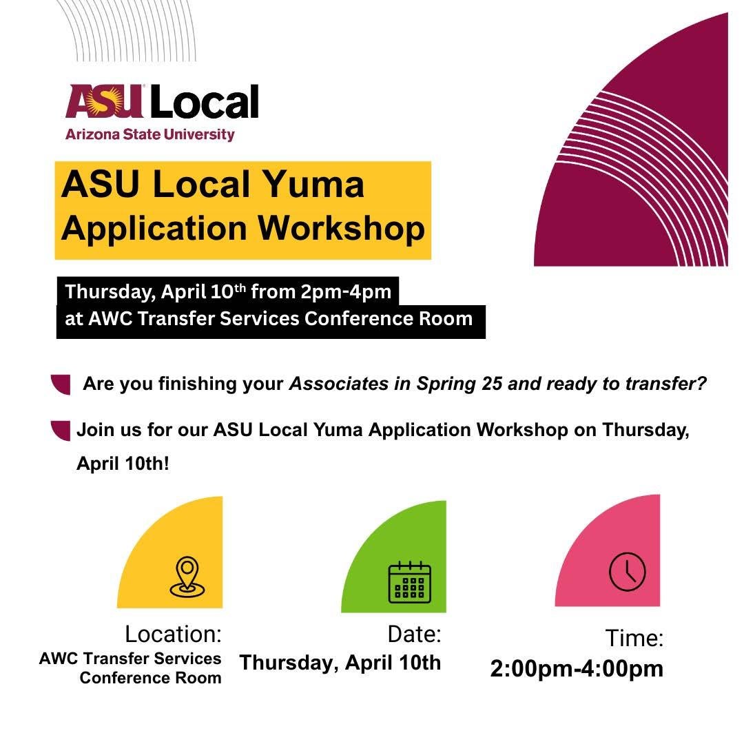 ASU Local Application Workshop | Arizona Western College