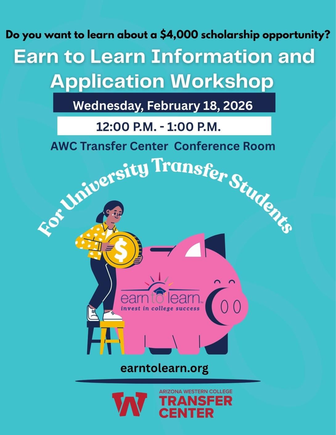 Earn to Learn Scholarship Info & Application Workshop | Arizona Western ...