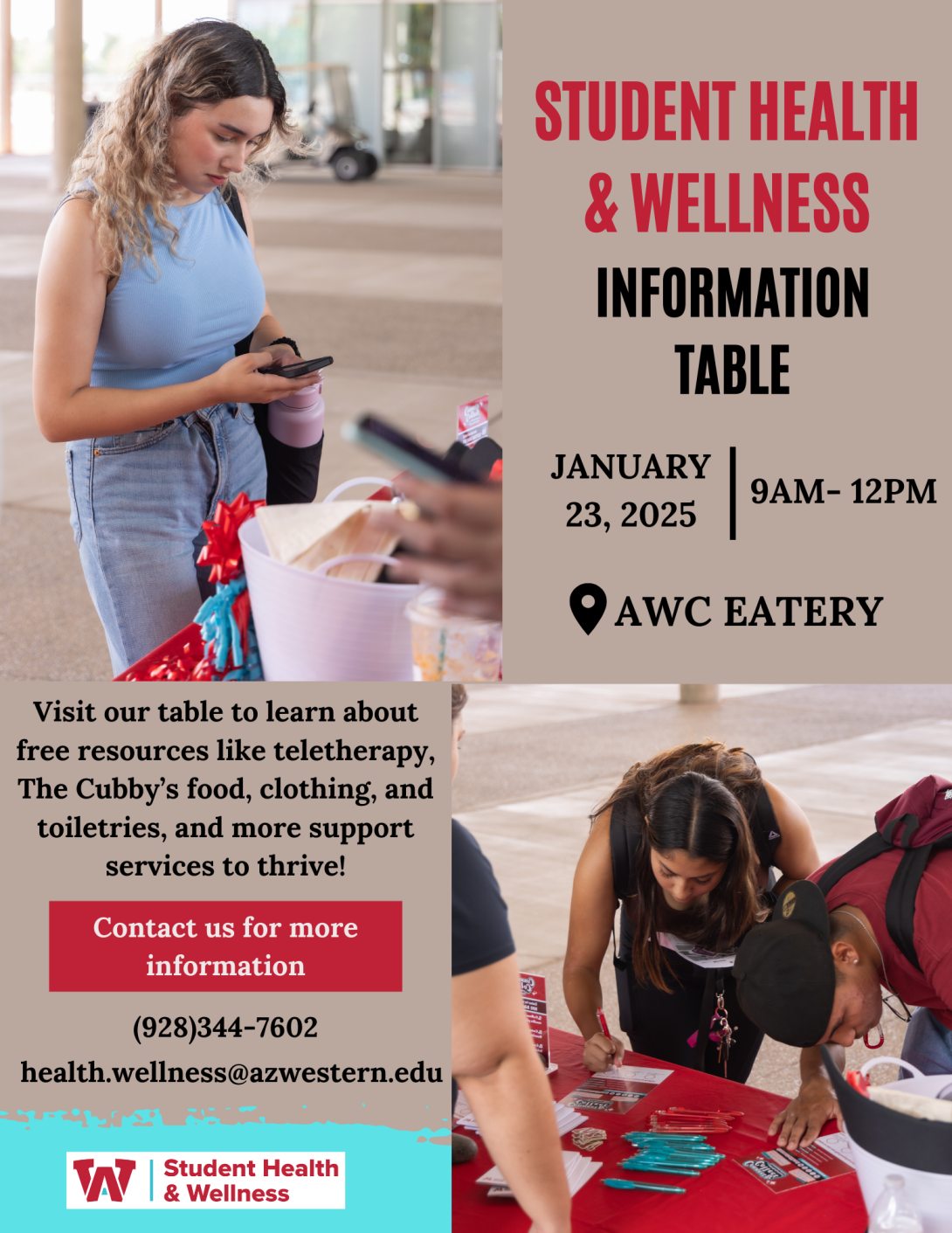 Student Health & Wellness Resource Table | Arizona Western College